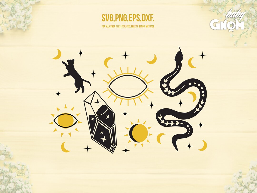 ESOTERIC Bundle SVG, Crystals Svg, Magic Svg, Witch Svg, Floral Snake ...