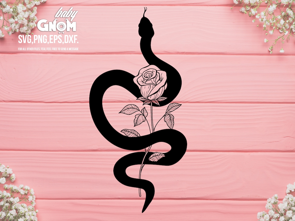 Floral Snake Svg Reptile Svg Floral Snake Cut File Serpent - Etsy