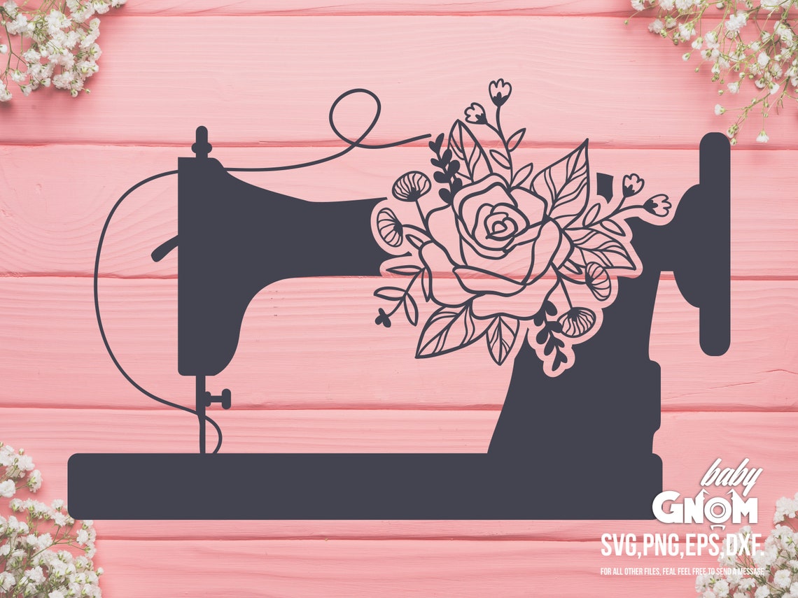 Floral Sewing Machine SVG Sewing Machine SVG Needle Clip | Etsy