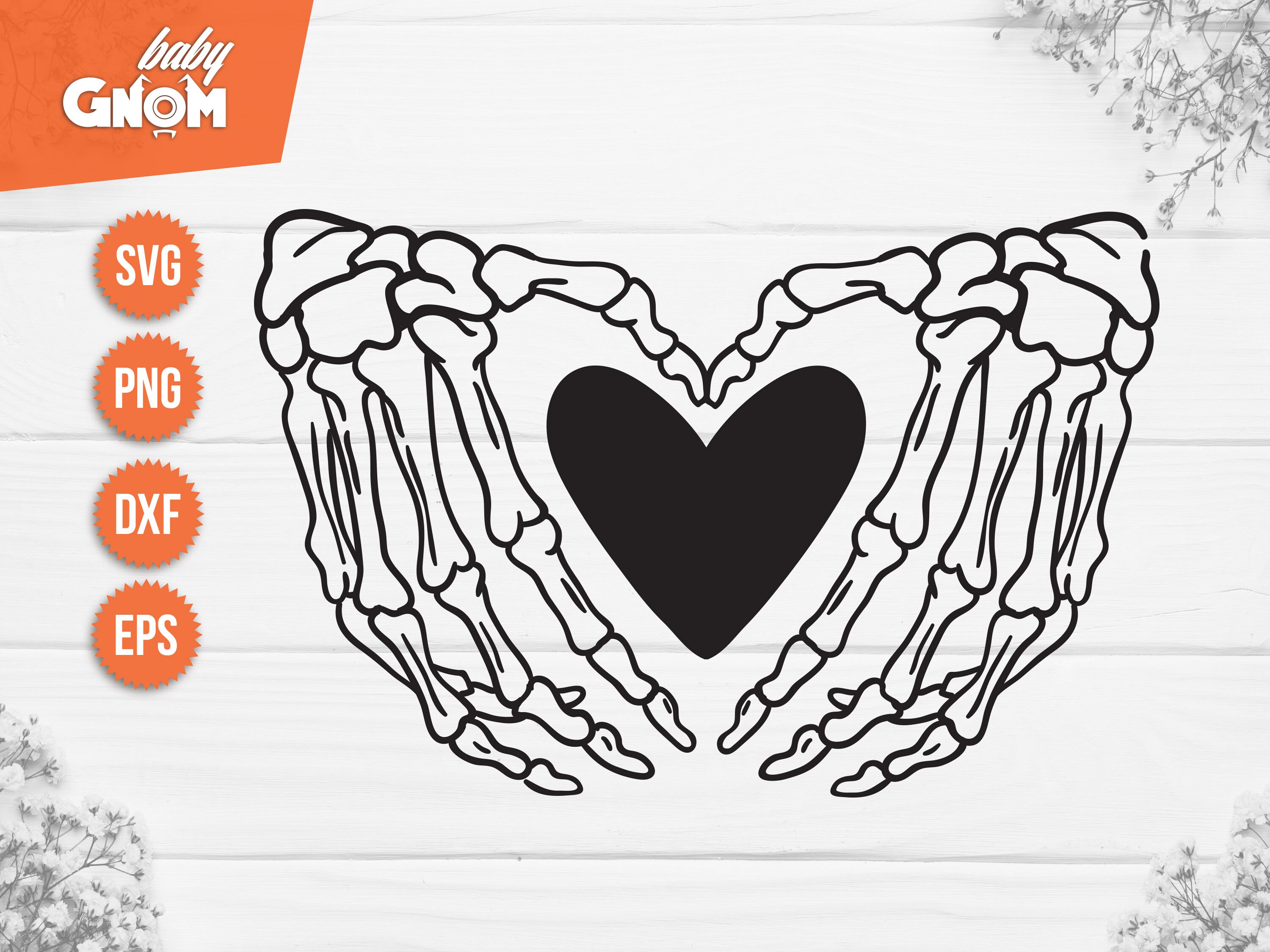 Skeleton Hands Holding Heart