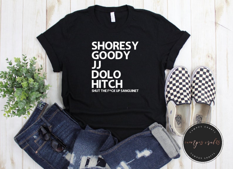 Shoresy Goody JJ Dolo Hitch Sanguinet Shirt (unisex Sizing) - Etsy