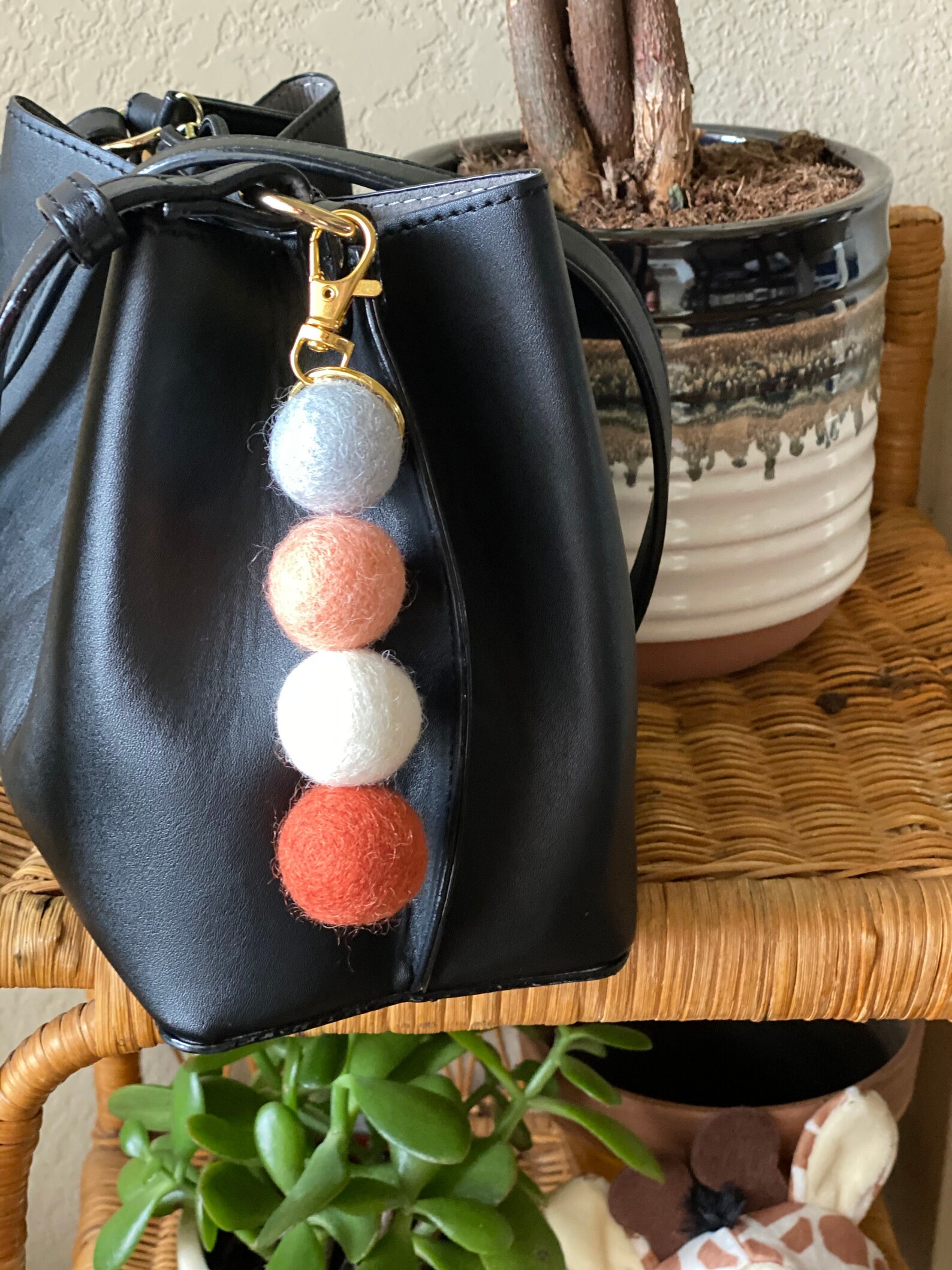 Pom Pom Keyring Felt Ball Keychain Teachers Gifts Stocking - Etsy