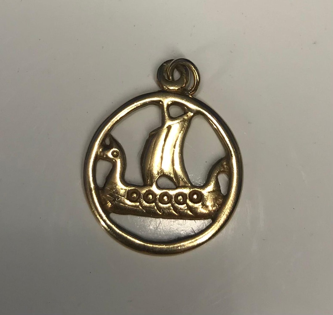 9ct Gold Ola Gorie Orkney Viking Dragon Ship Charm or Necklace 1977 ...