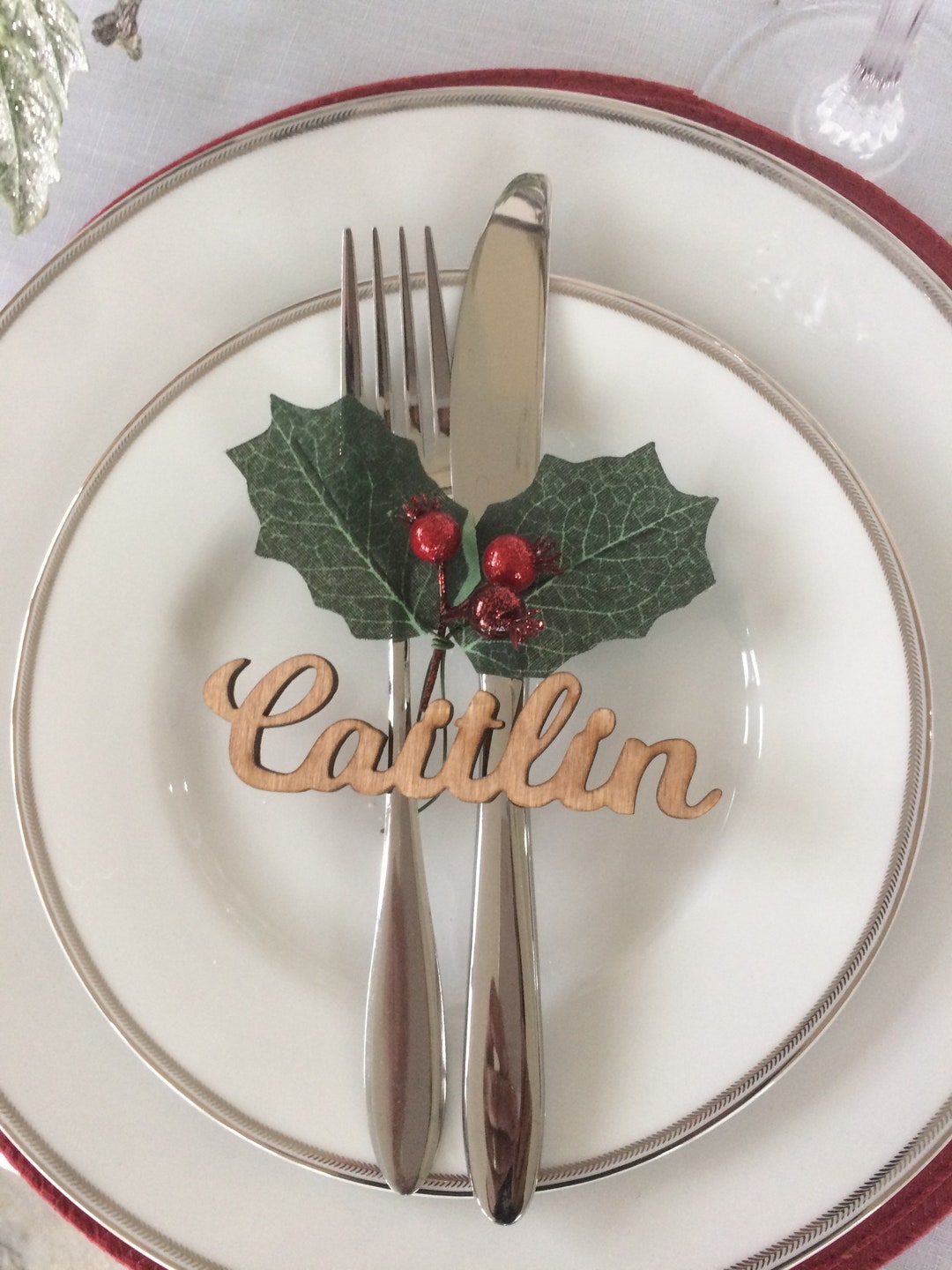 Wooden Laser Cut Christmas Place Names Wedding Table - Etsy