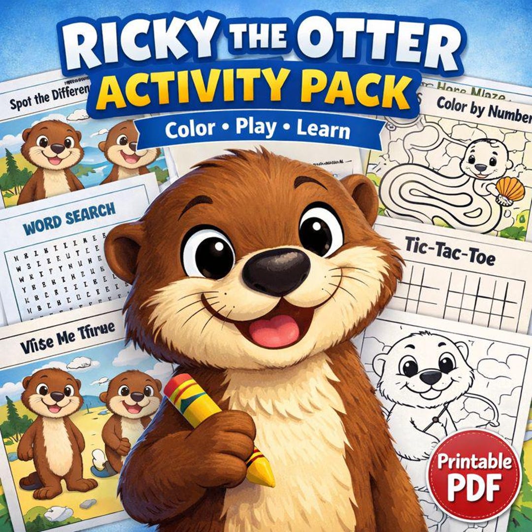 Ricky the Otter Printable Activity Pack | Fun & Educational Kids ...