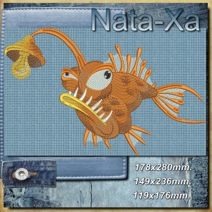 Angry Fish Machine Embroidery Design 4 Sizes to Download Fit 5x7 ...