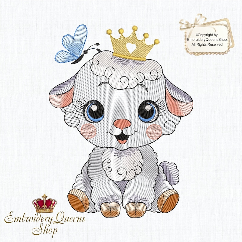 Baby Lamb Embroidery - Etsy