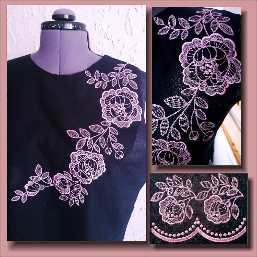 Beautiful Lace Roses Machine Embroidery Designs Set Instant Download ...