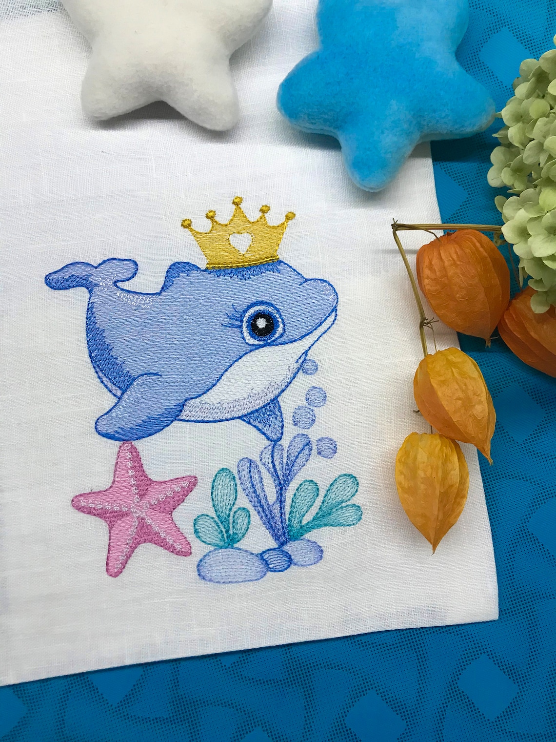 Baby Dolphin Machine Embroidery Design Fit 5x7" (130x180 Mm) Hoop ...