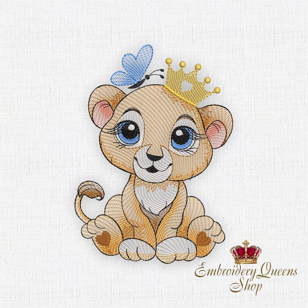 Baby Lion Machine Embroidery Design Lion King Crown 3 Sizes to - Etsy