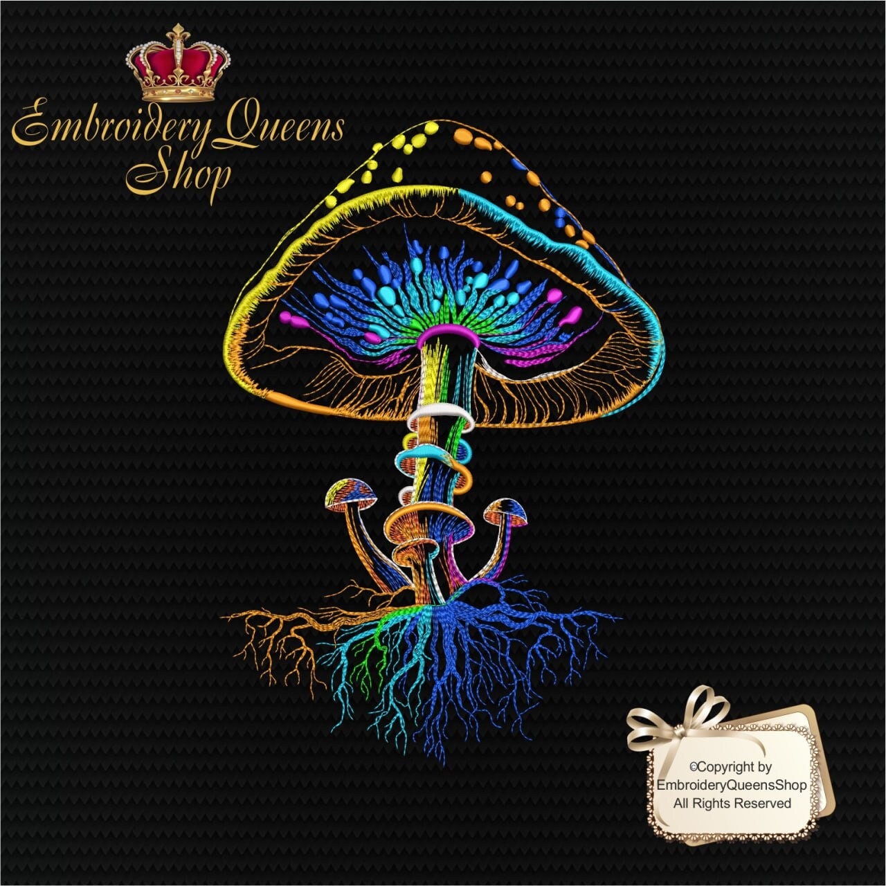 Mushroom Machine Embroidery Design 4 Sizes to Download Fit 6.4x9 ...