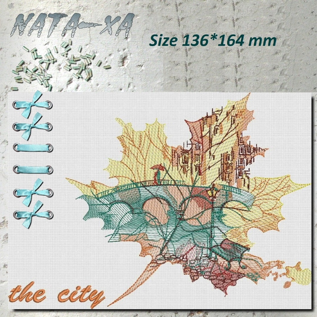 Machine Embroidery Design the Maple Leaf. City Scape Series. for Hoops ...