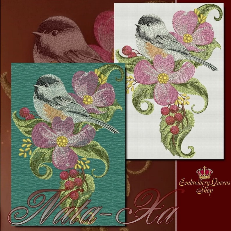 Chickadee Bird Machine Embroidery Design. Set of 3 Machine Embroidery ...