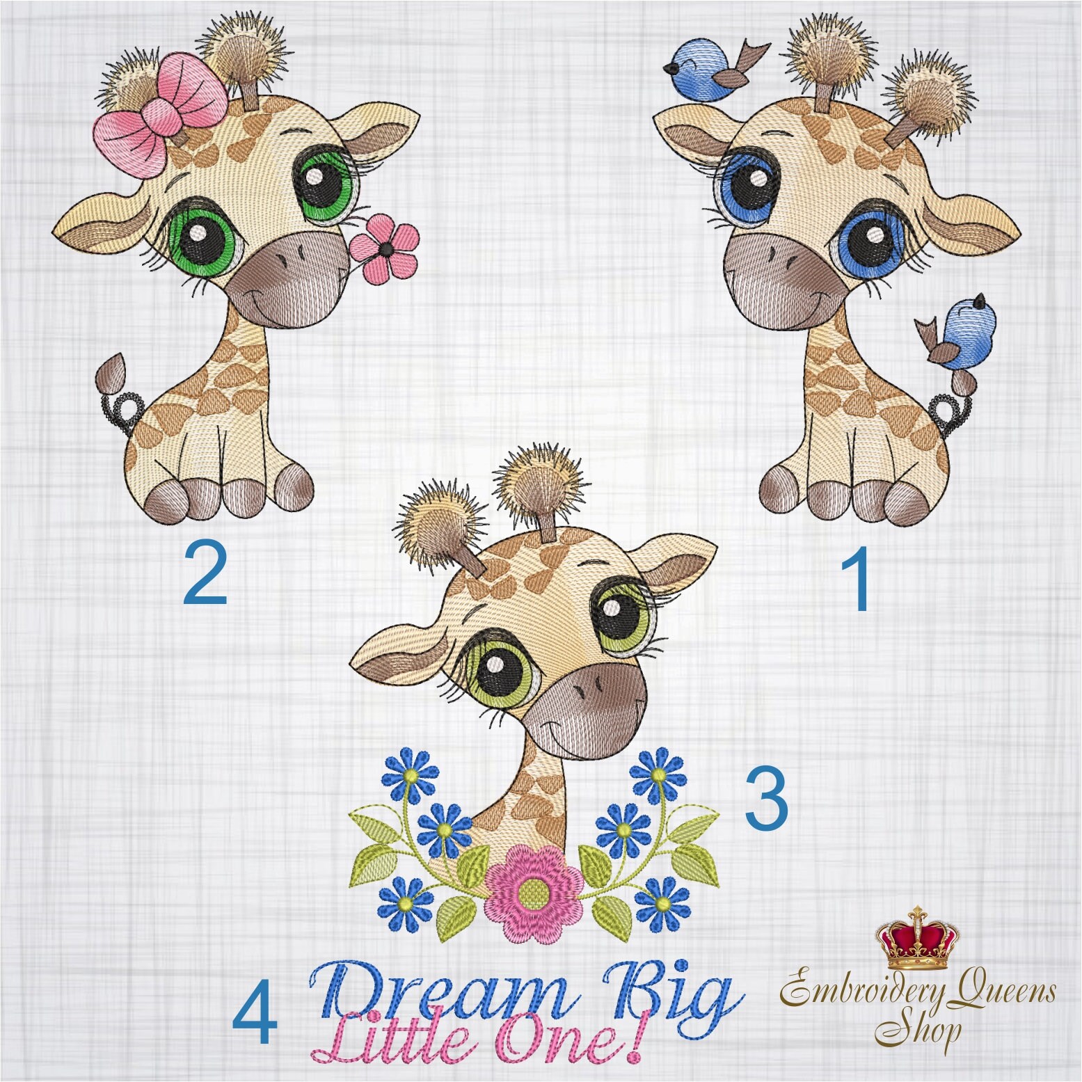 Giraffes Machine Embroidery Designs Set for Baby Children - Etsy