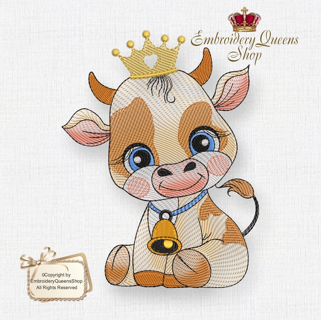 Baby Cow Machine Embroidery Design Boy 3 Sizes to Download Farm Babies ...