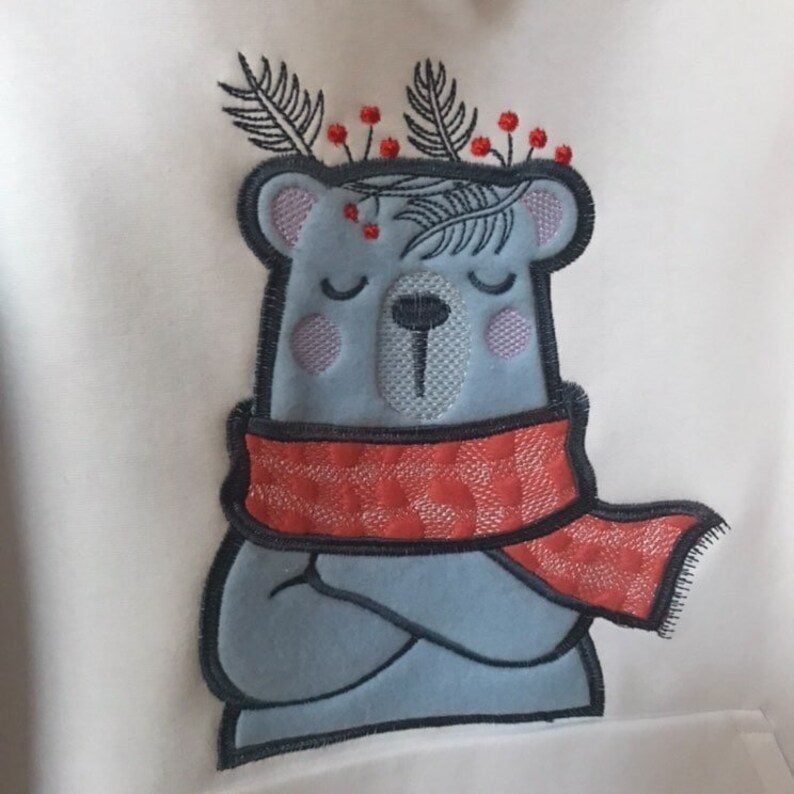 Bear Applique Machine Embroidery Design 3 Sizes for Hoops - Etsy