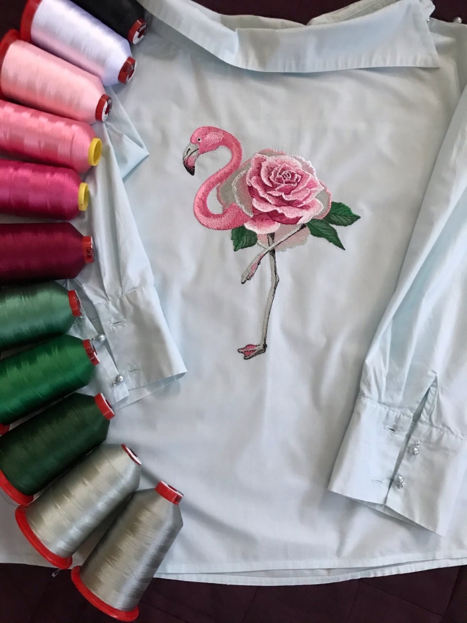 Rose Flamingo Machine Embroidery Design 4 Size to Download - Etsy