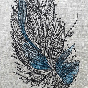 Feather Machine Embroidery Design. 3 Sizes to Download Different Hoop ...