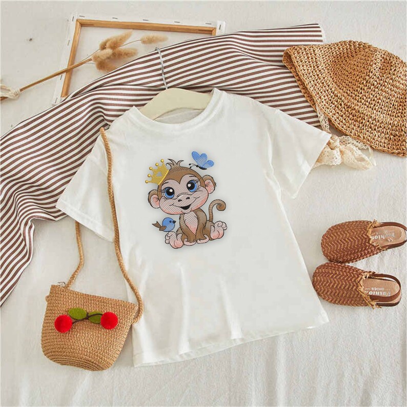 Baby Monkey Machine Embroidery Design 3 Sizes to Download Safari Babies ...
