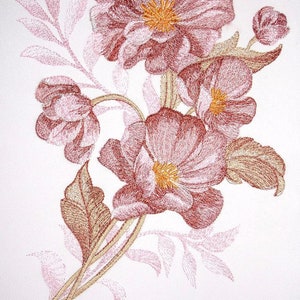 Pink Flowers Machine Embroidery Design. Pink Dreams Flower Bouquet. 2 ...