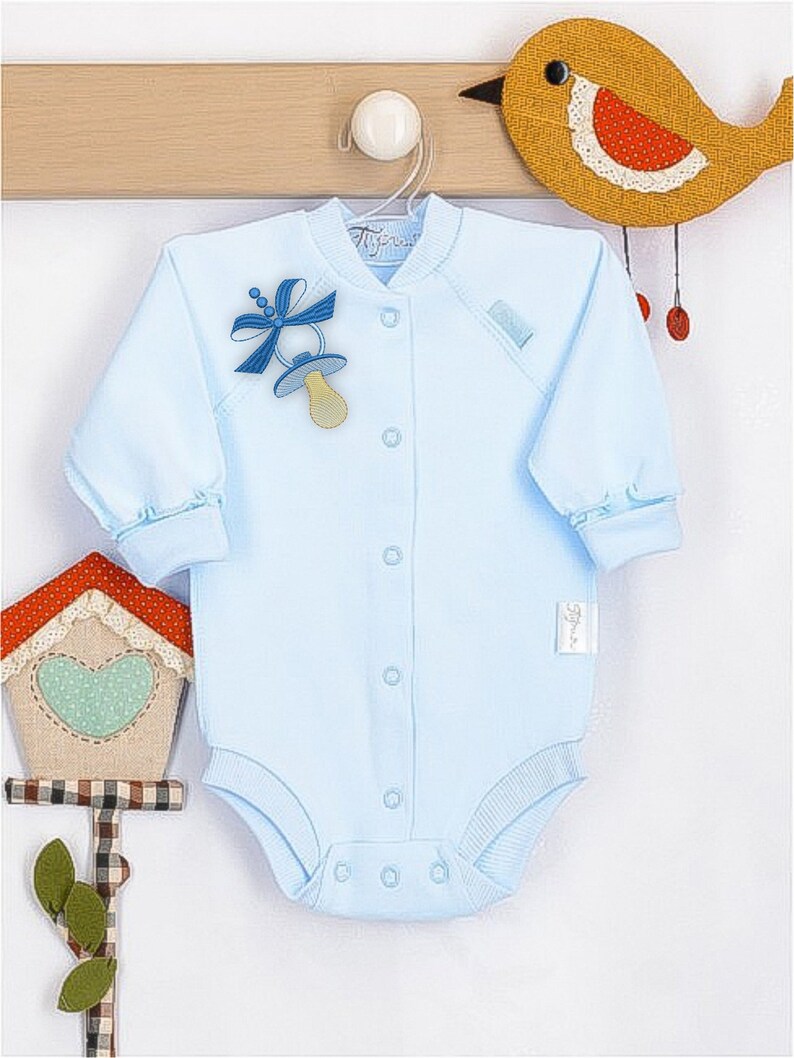 Binky Pacifier Bow Boy Girl Pearl Chain Machine Embroidery - Etsy