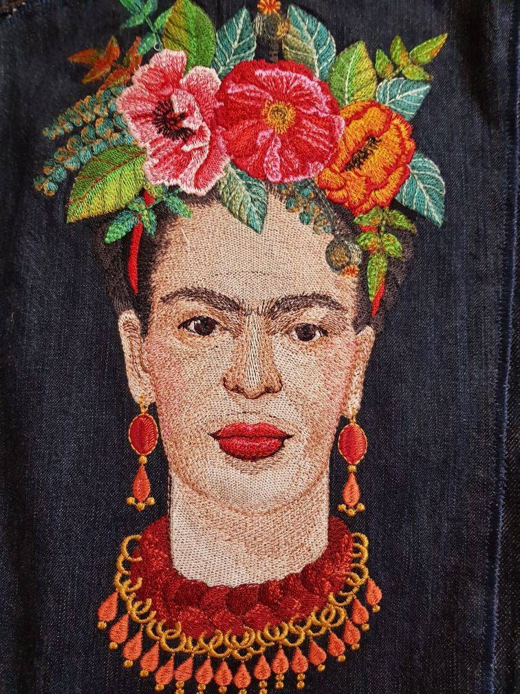 Frida Kahlo. Machine Embroidery Design. Face Head With Flower Head ...