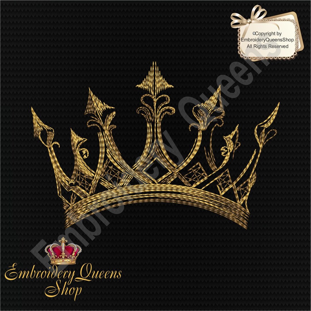 Crown Machine Embroidery Design 5 Sizes to Download for SMALL HOOPS Fit ...