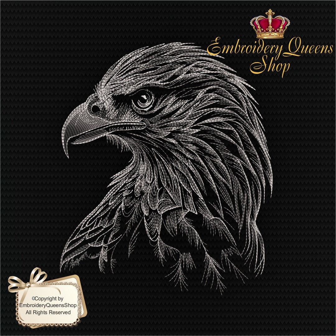 Eagle Machine Embroidery Design Realistic Eagle Head 7 Sizes to ...