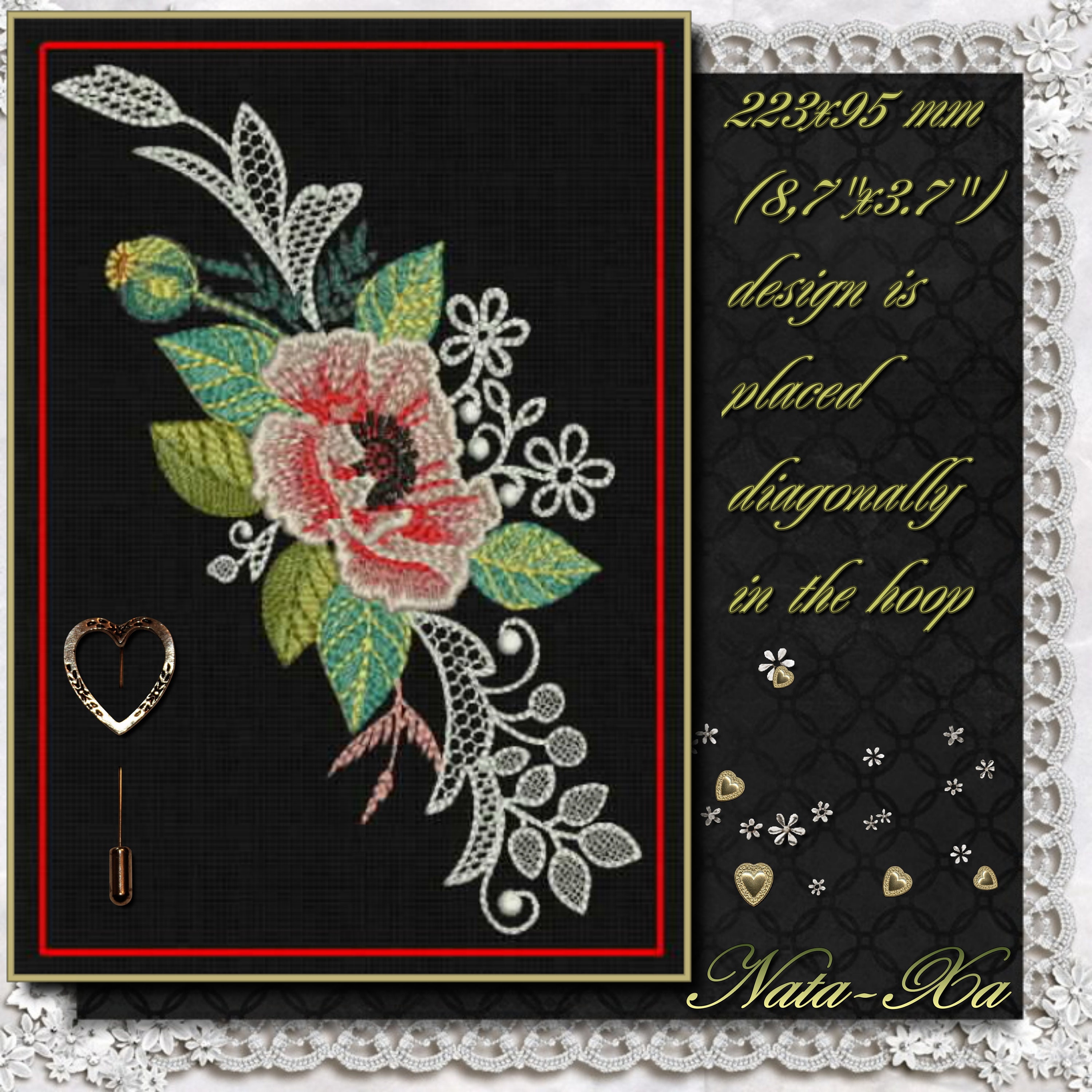 Delicate Poppy Corner Flower Lines Machine Embroidery Design - Etsy