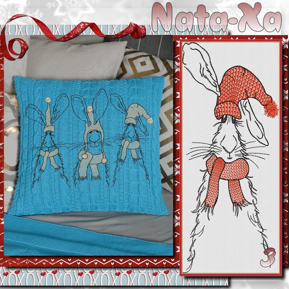Bunny Machine Embroidery Design Set of 3 Bunnies. Each in 3 - Etsy