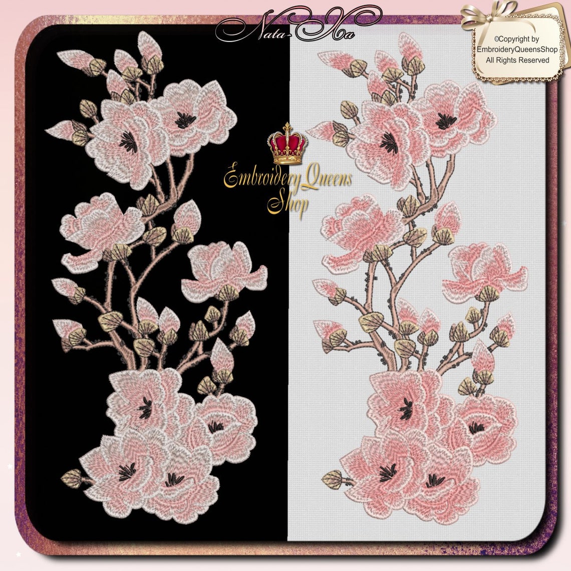 Blooming Sakura Cherry Machine Embroidery Design 5 Sizes to Download ...