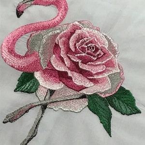 Rose Flamingo Machine Embroidery Design 4 Size to Download Beautiful ...