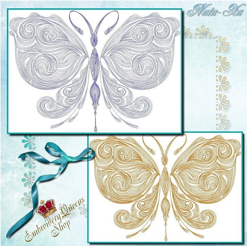 Butterfly #3 Machine Embroidery Design 2 Sizes Adults Kids Tshirt ...