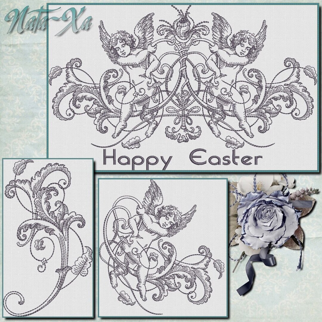 Little Angels Machine Embroidery Design Set 3 Designs. Each in ...