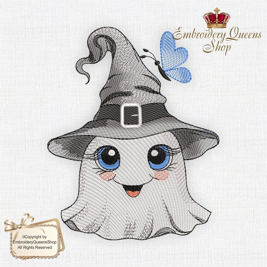 Cute Ghost Machine Embroidery Design 3 Sizes to Download Fit 5x7 ...
