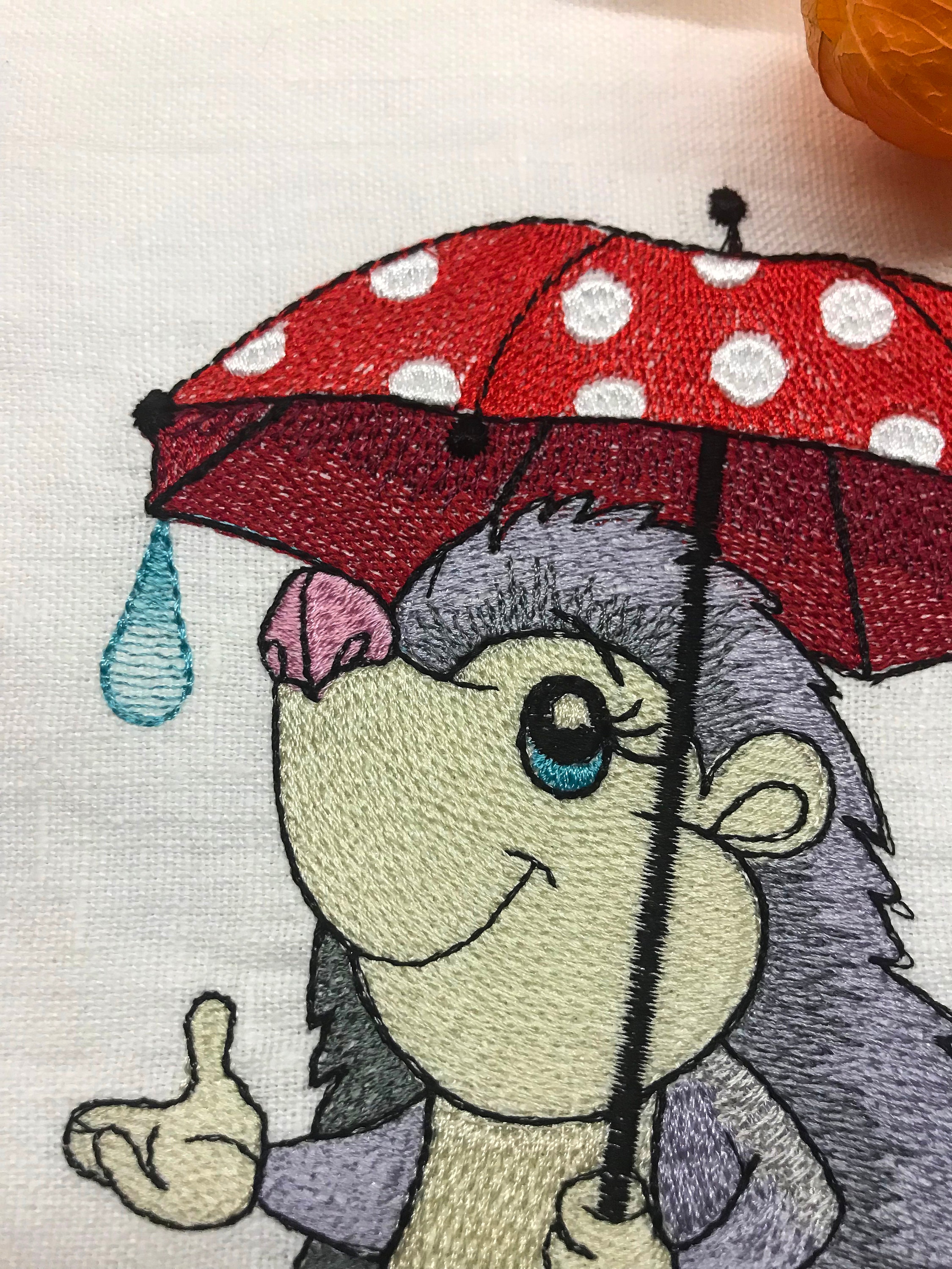Hedgehog With Toadstool Mushroom Umbrella in the Rain Machine - Etsy