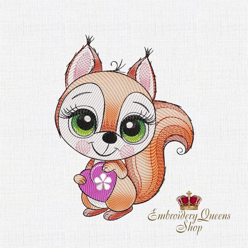 Baby Squirrel Machine Embroidery Designs Instant Download in 3 Sizes ...