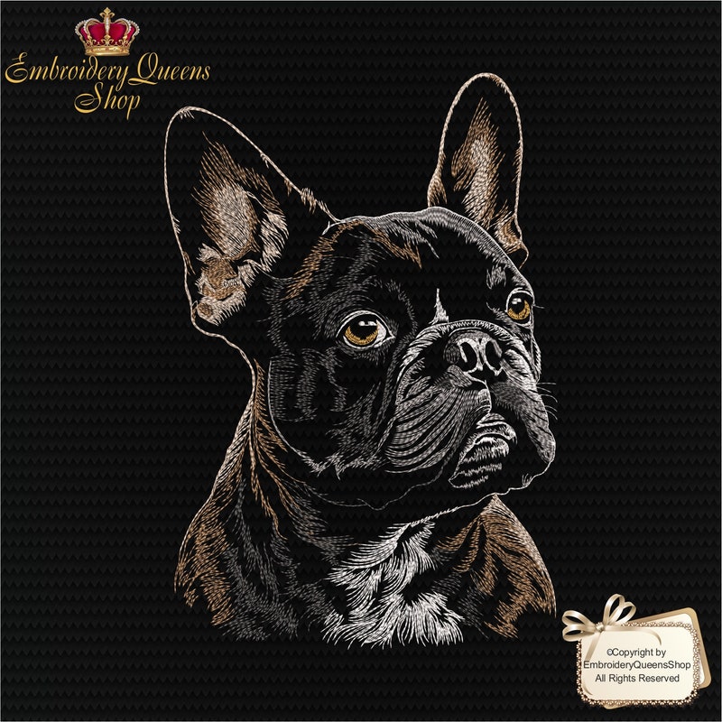 Bulldog Embroidery - Etsy