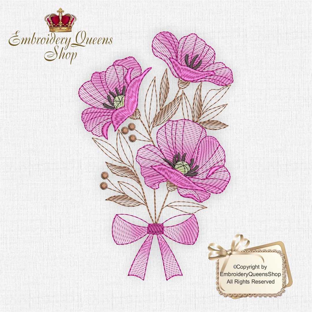 Cute Flower Machine Embroidery Design 2 Sizes to Download Fit 5x7 ...