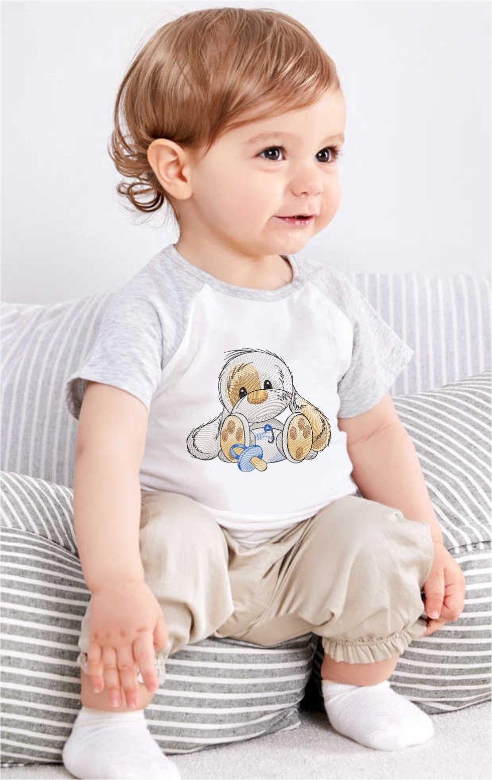 3 Sizes Cute Baby Boy Puppy Dog With Pacifier Binky Machine - Etsy