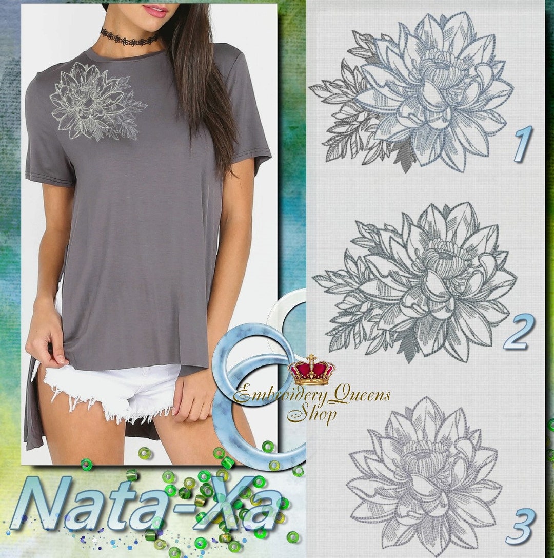 Lily Flower Lilies Machine Embroidery Designs Set of 3 in 2 Sizes Each ...