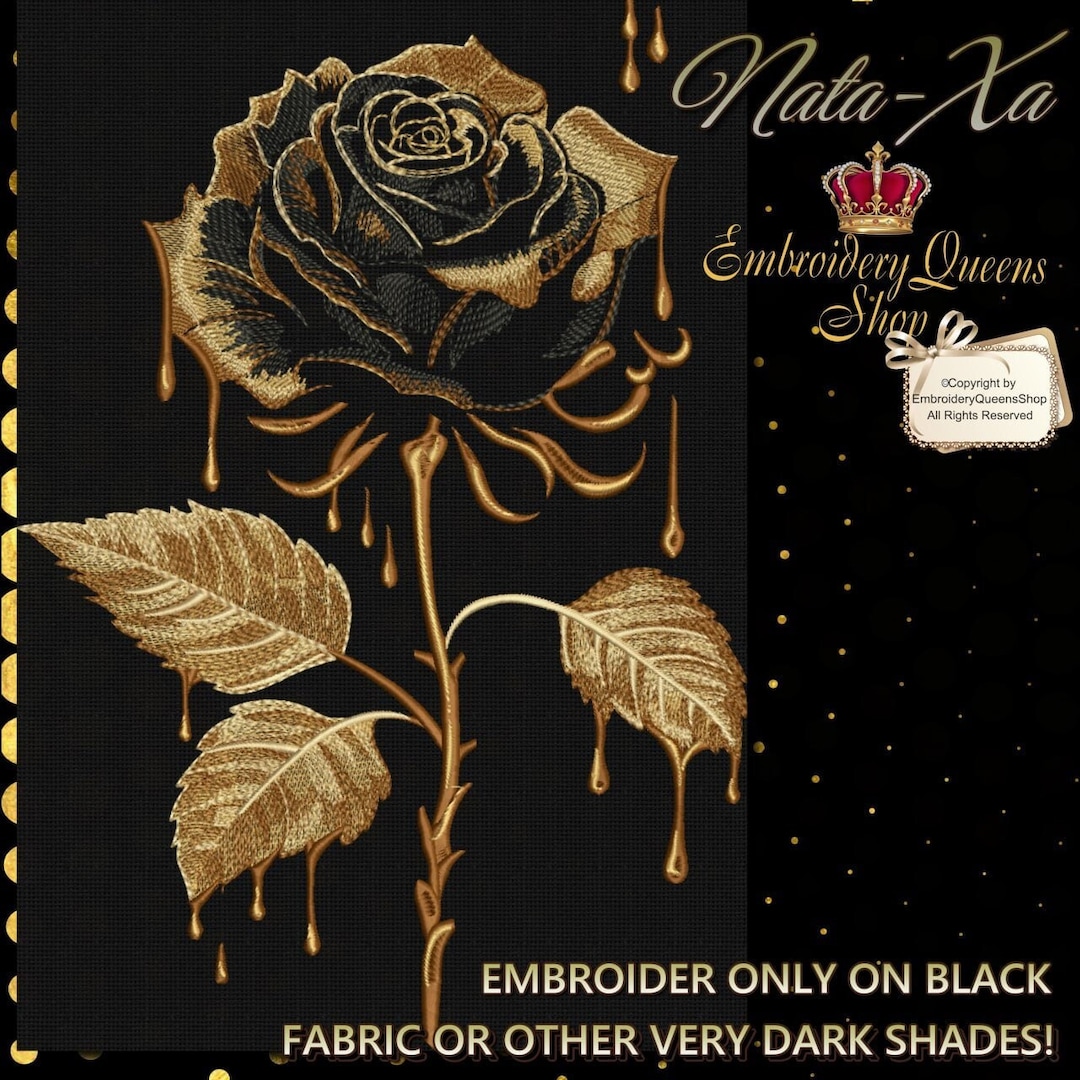 Rose Machine Embroidery Design 3 Sizes to Download Fit 6x9" (150x225mm ...