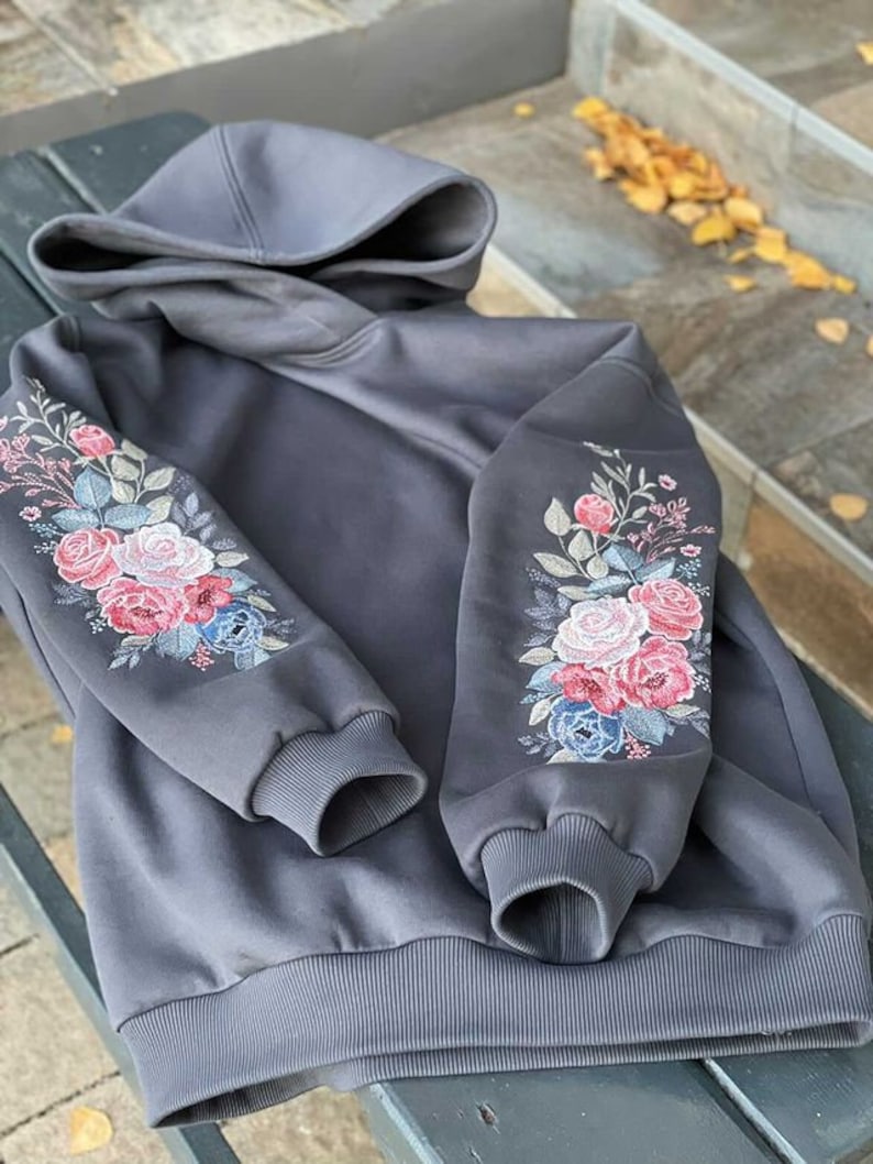 Roses Machine Embroidery Design. Delicate Flowers #1. Large Composition ...