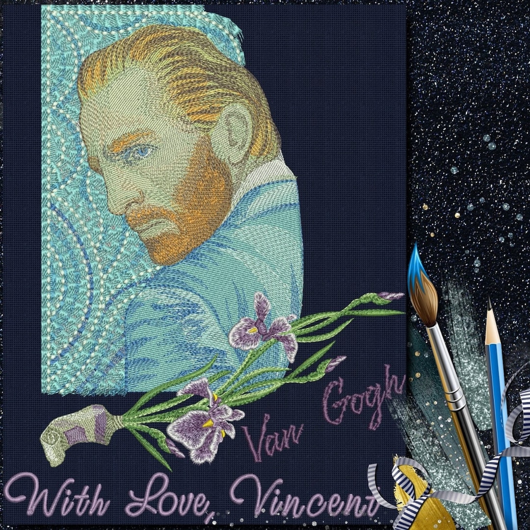 Vincent Van Gogh #2 Flower Inspired Set of 21 Machine Embroidery Design ...