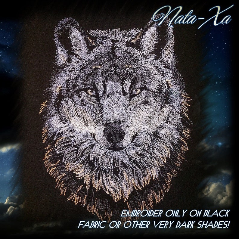 Wolf Machine Embroidery Design in the Night Series 3 Sizes to - Etsy