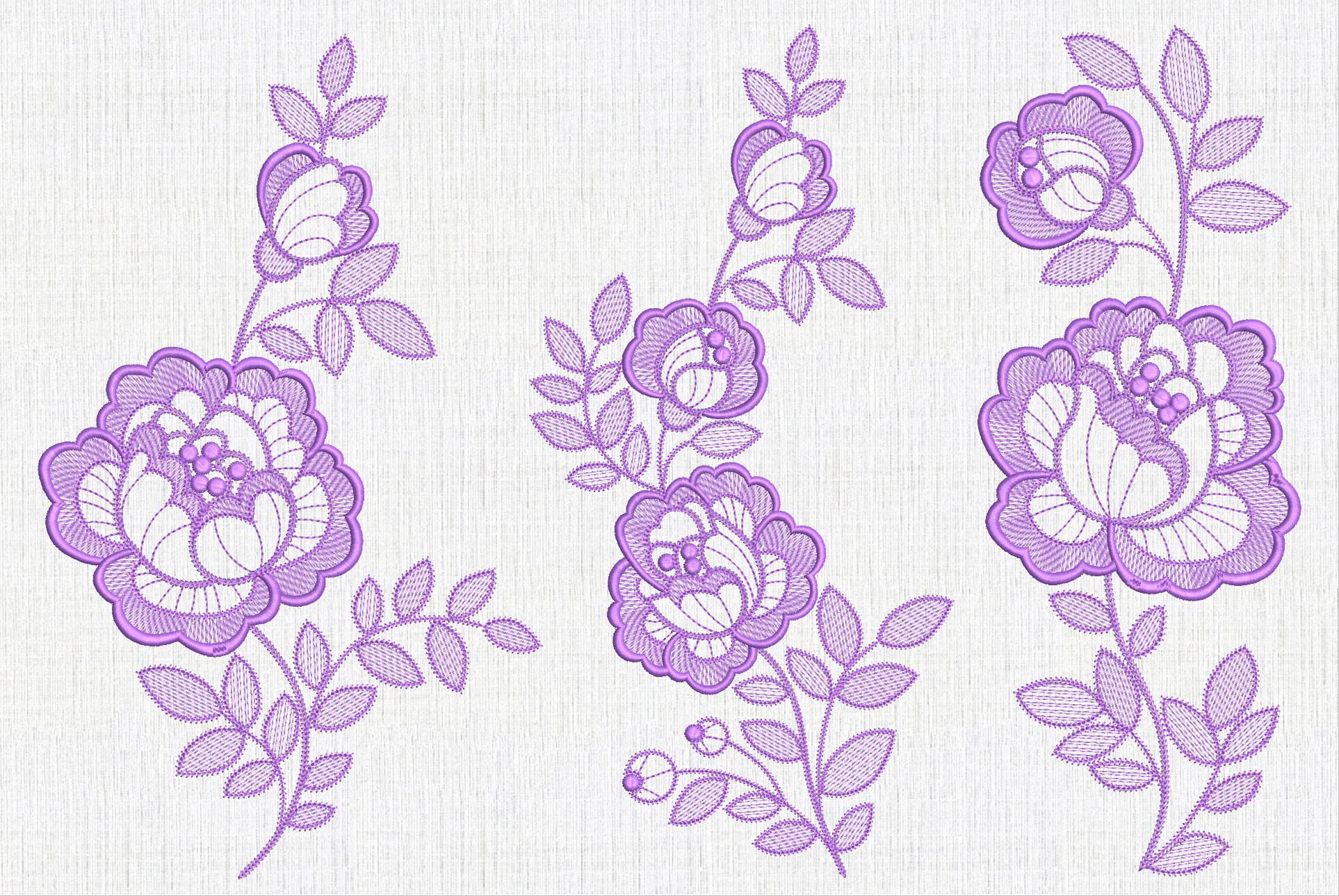Beautiful Lace Roses Machine Embroidery Designs Set Instant - Etsy