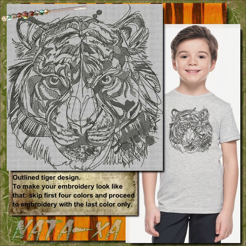 Tiger Machine Embroidery Design 4 Sizes to Download, Two Ways to ...