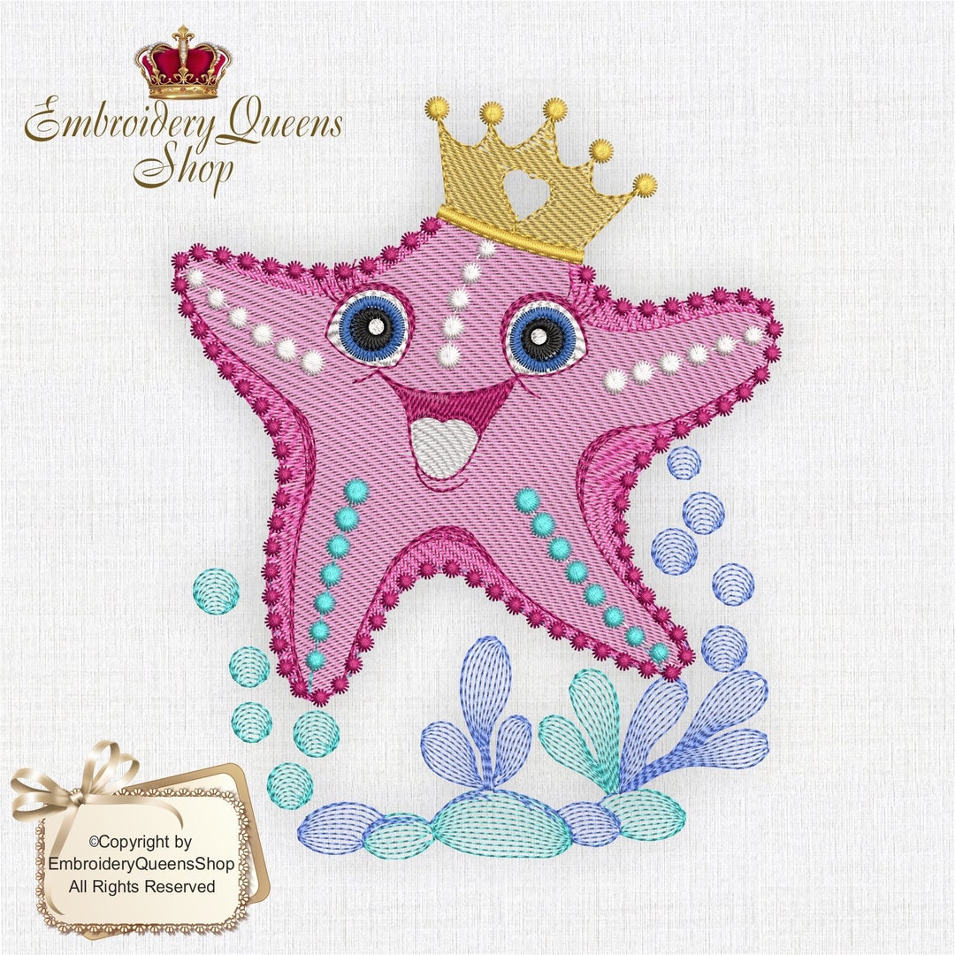 Baby Starfish Machine Embroidery Design Fit 5x7" (130x180mm) Hoop ...