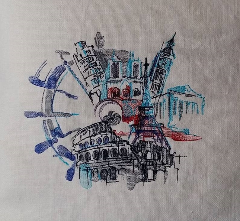 Machine Embroidery Design the Ship's Wheel City Scape Series for Hoops ...