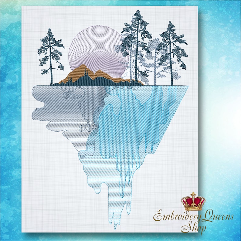 Blue Lake Machine Embroidery Designs Instant Download in 6 Sizes Blue ...